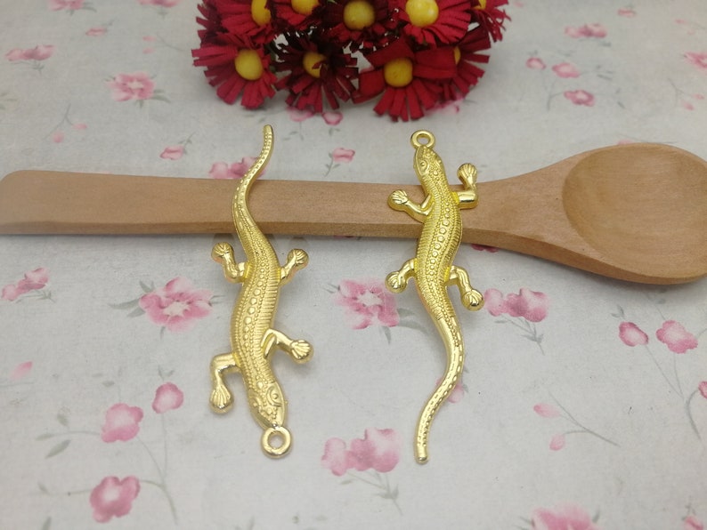 6/20 Pieces Metal Lizard Wall Gecko Pendant Necklace Earring Keychain ...