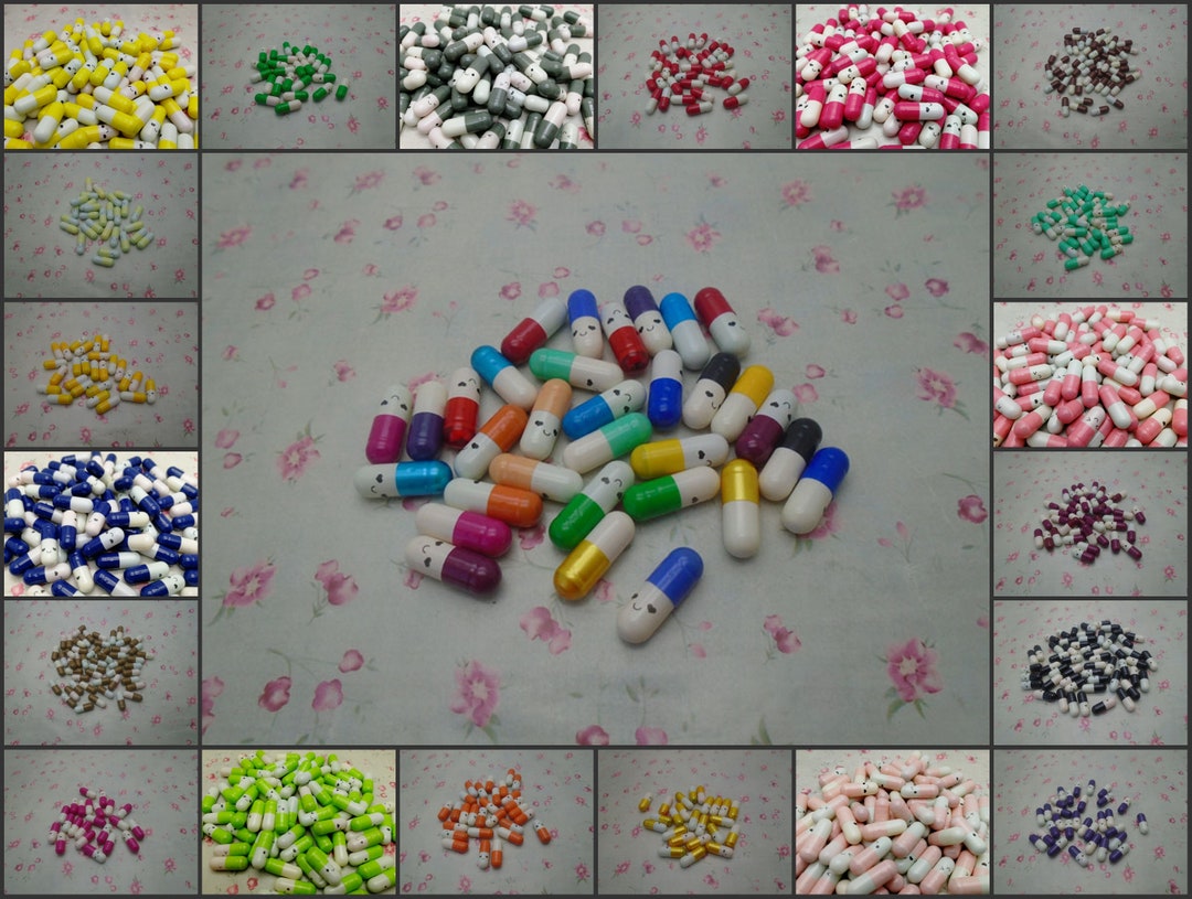 500 Pieces Wish Message Pill Capsule Charm With Blank Paper Note Inside ...