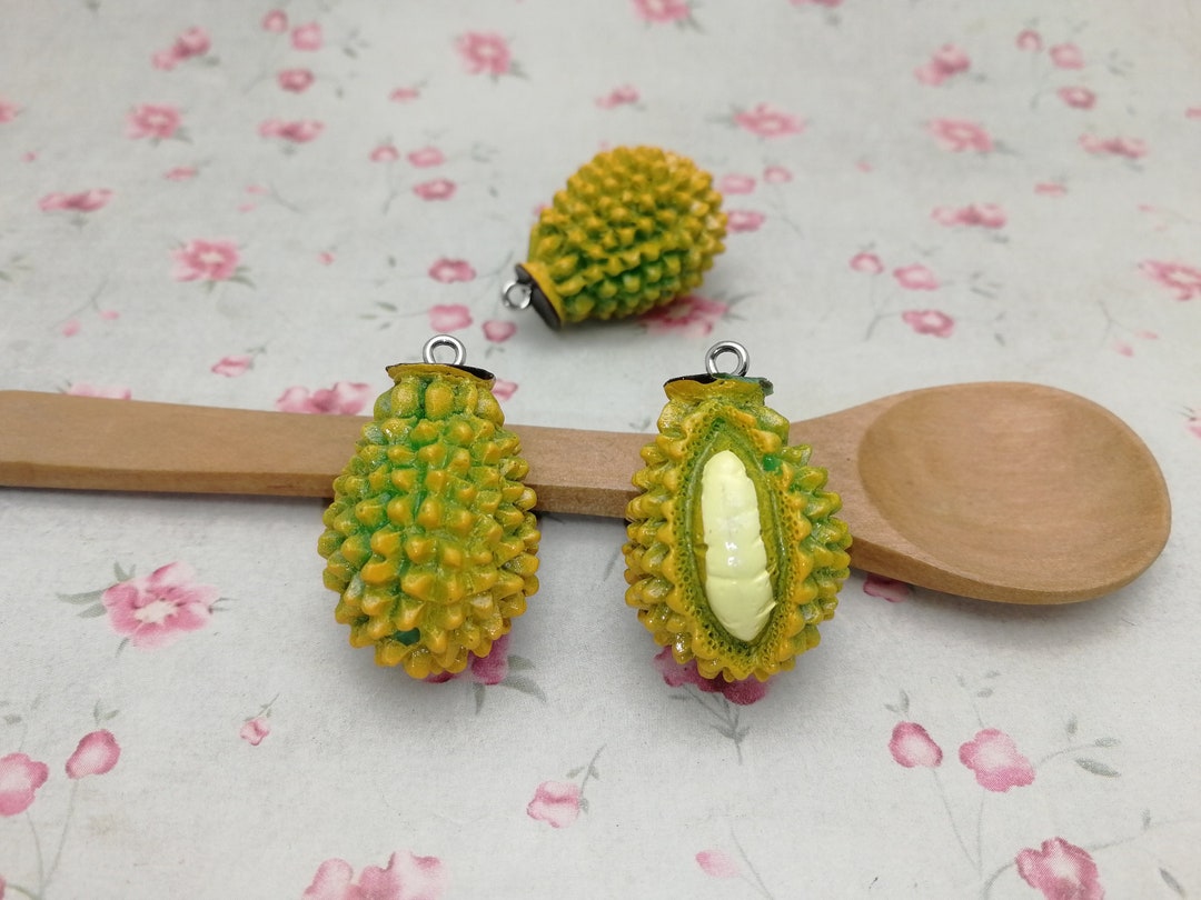 6/20 Pieces Plastic Durian Fruit Pendant Charm , Resin Handmade Jewelry ...
