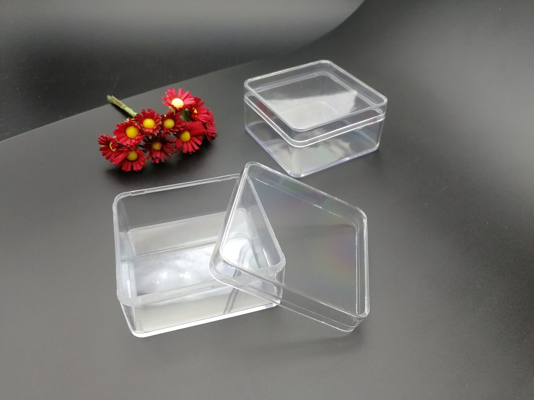 4 Pieces 60x60x30mm Square Shape Clear PS Plastic Box , Jewelry Bead ...