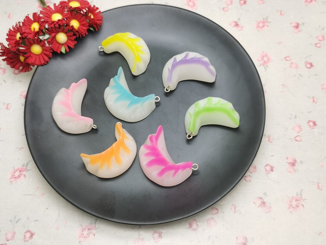 6/20 Pieces Plastic Dumpling Pendant Charm , Resin Handmade Craft ...