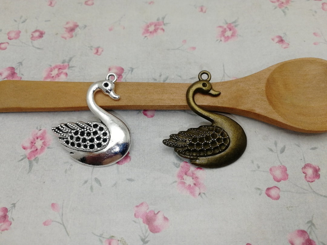 6/20 Pieces Metal Goose Swan Bird Pendant Necklace Earring Keychain ...