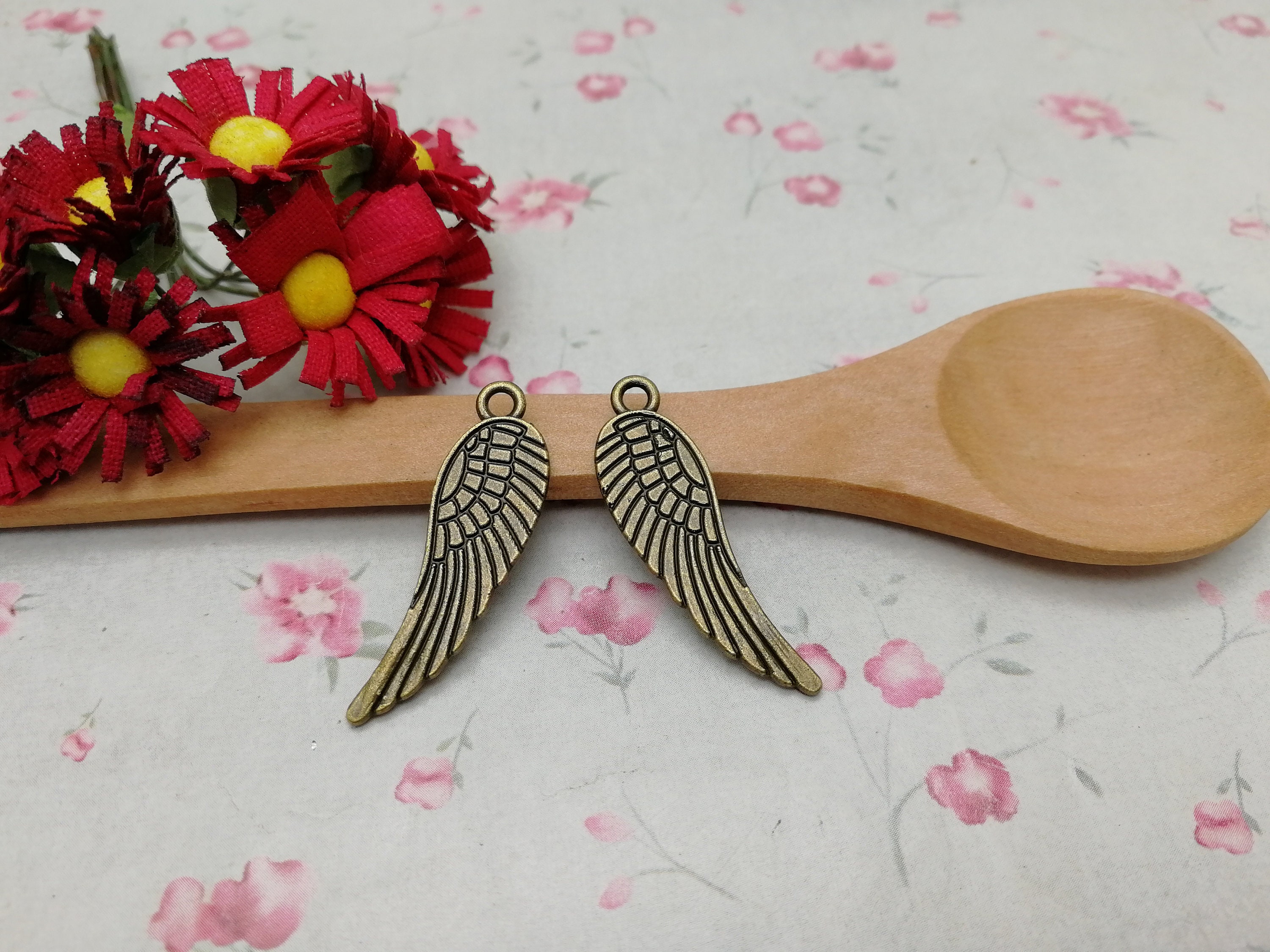 20/100 Pieces Metal Wing Feather Pendant Necklace Earring 20/100 Pieces Metal Wing Feather Pendant Necklace Earring