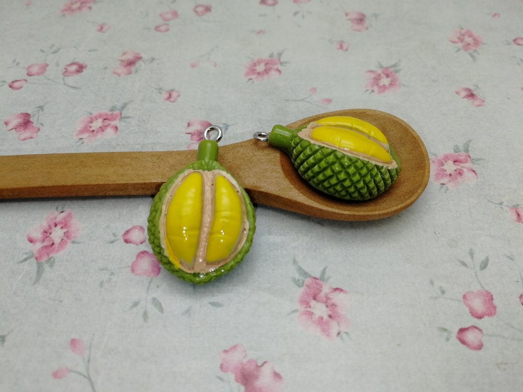6/20 Pieces Plastic Durian Fruit Pendant Charm , Resin Handmade Jewelry ...