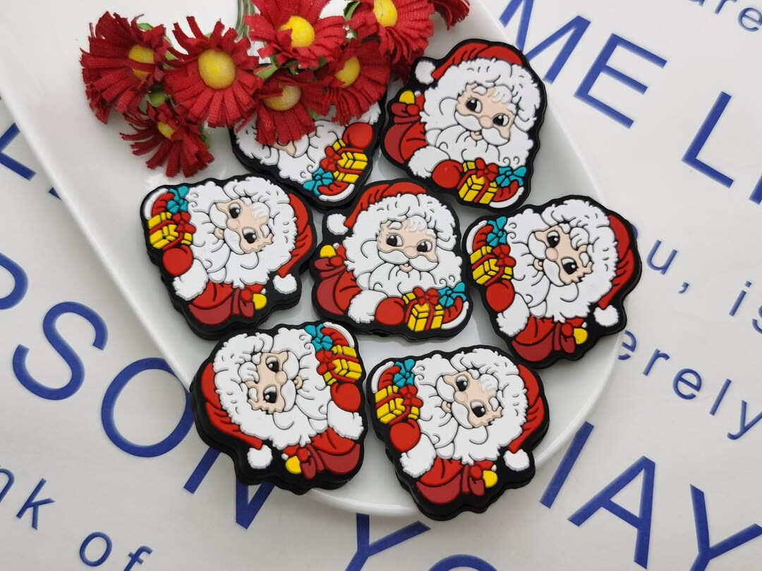 Silicone Bead Father Christmas Santa Claus Focal Bead for Pen Bracelet ...