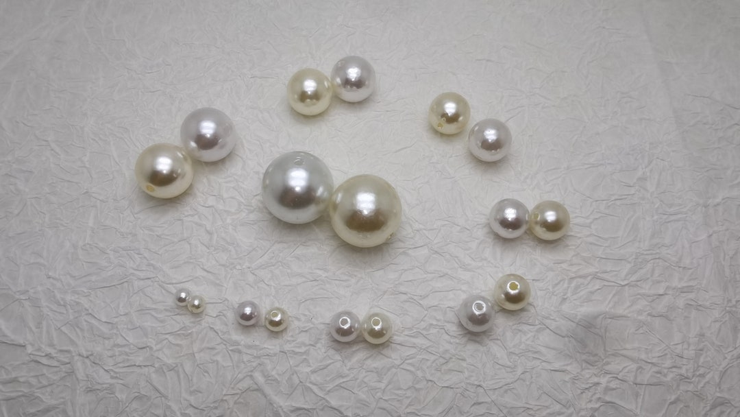 White Color Plastic Round Pearl Ball Bead 6mm 8mm 10mm 12mm 14mm 16mm ...