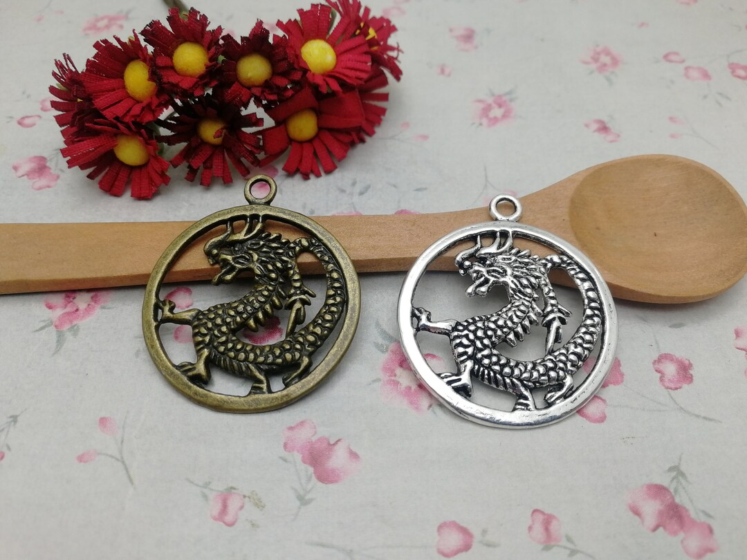 6/20 Pieces Metal Chinese Loong Dragon Pendant Necklace Earring ...