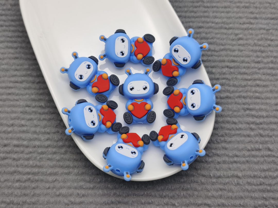 Silicone Bead Robot Focal Bead for Pen Bracelet Necklace Keychain ...