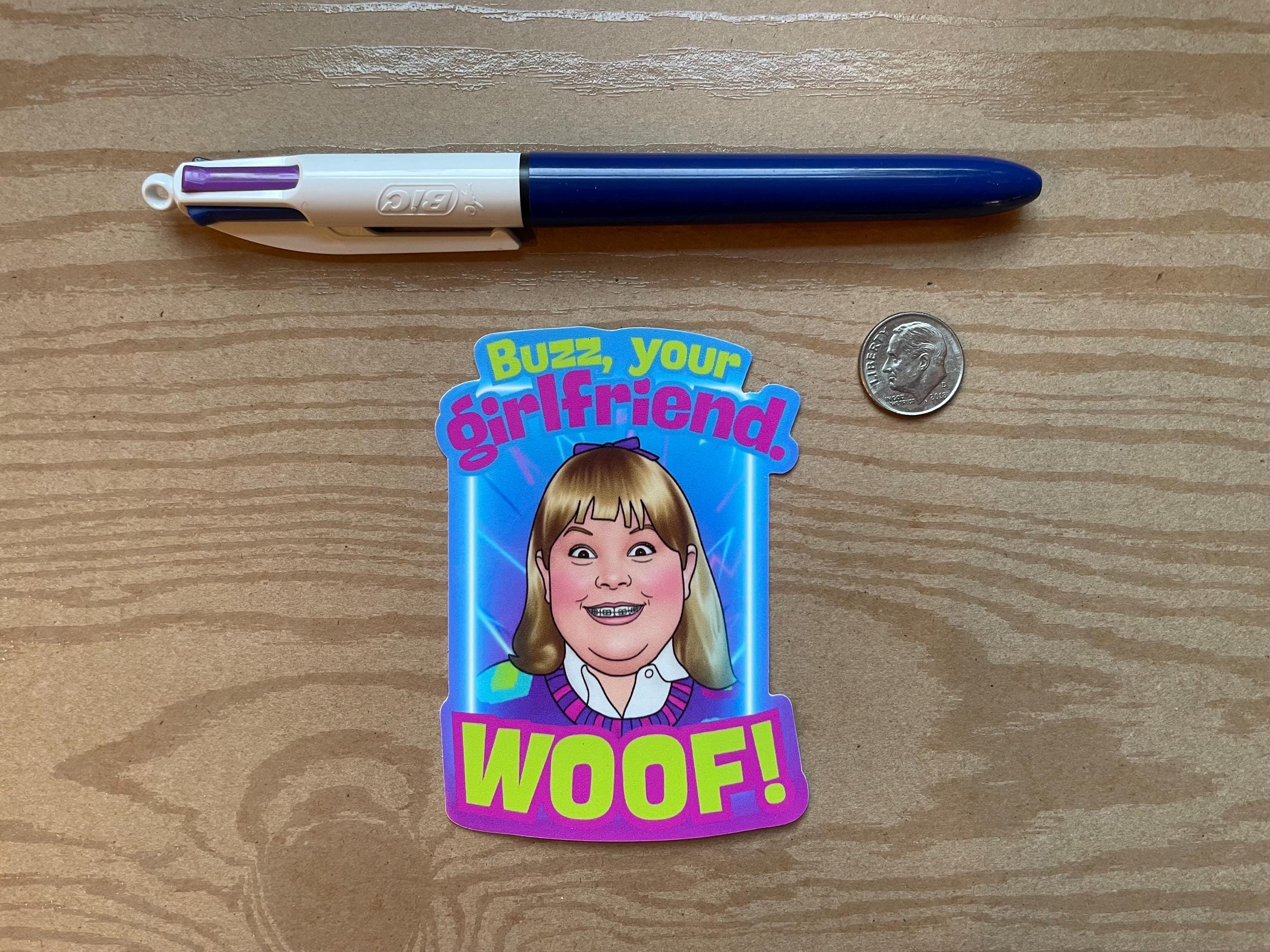 Buzz Your Girlfriend Woof Sticker | Home Alone 90s Neon Decal - Etsy
