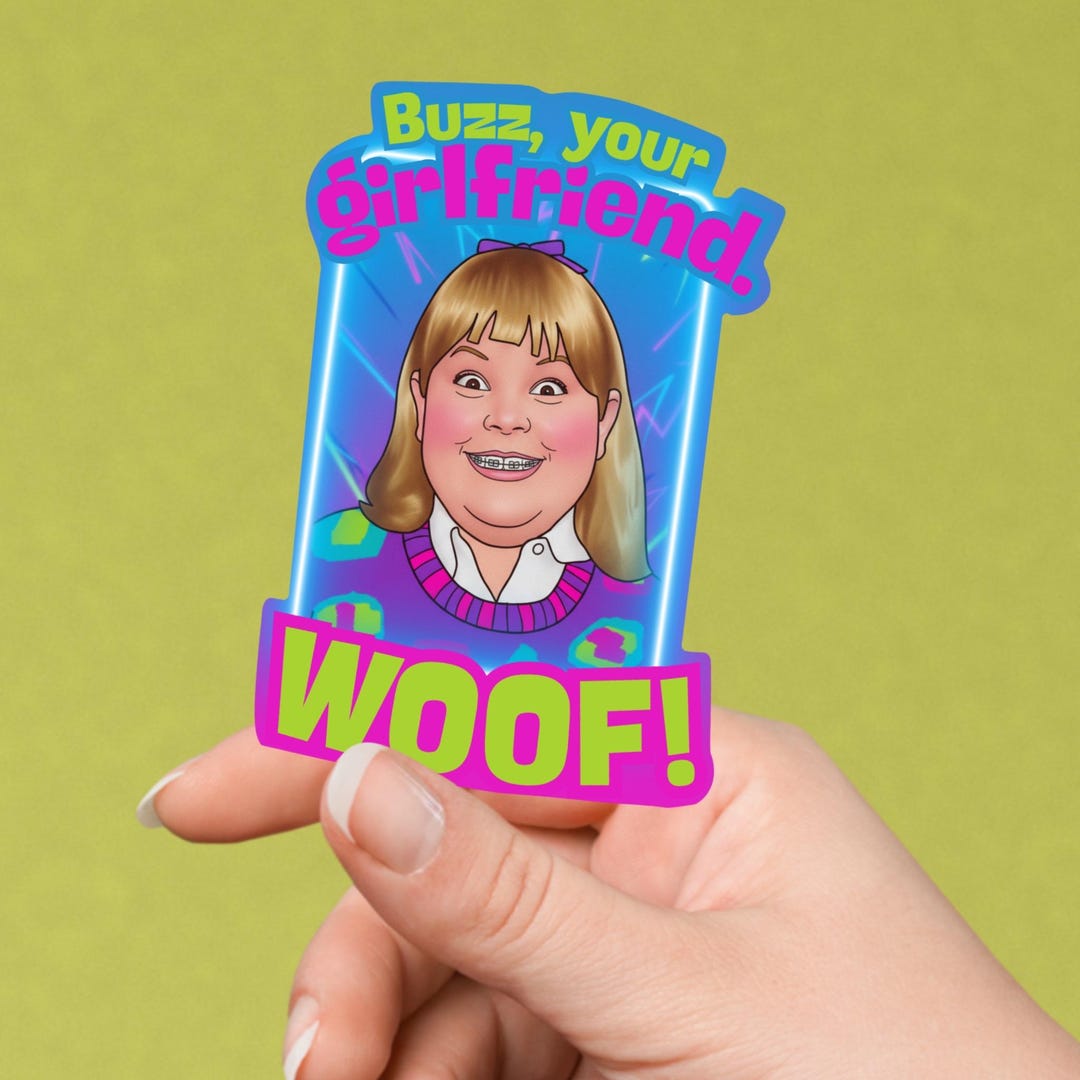 Buzz Your Girlfriend Woof Sticker | Home Alone 90s Neon Decal - Etsy
