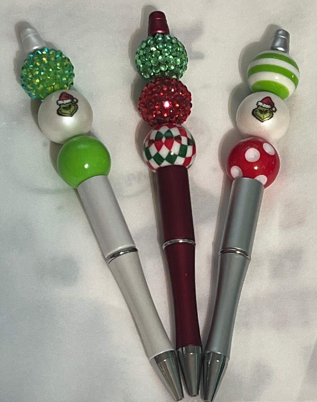 Grinch Bubble Bead Ink Pen Refillable Green Red Fun Gift - Etsy