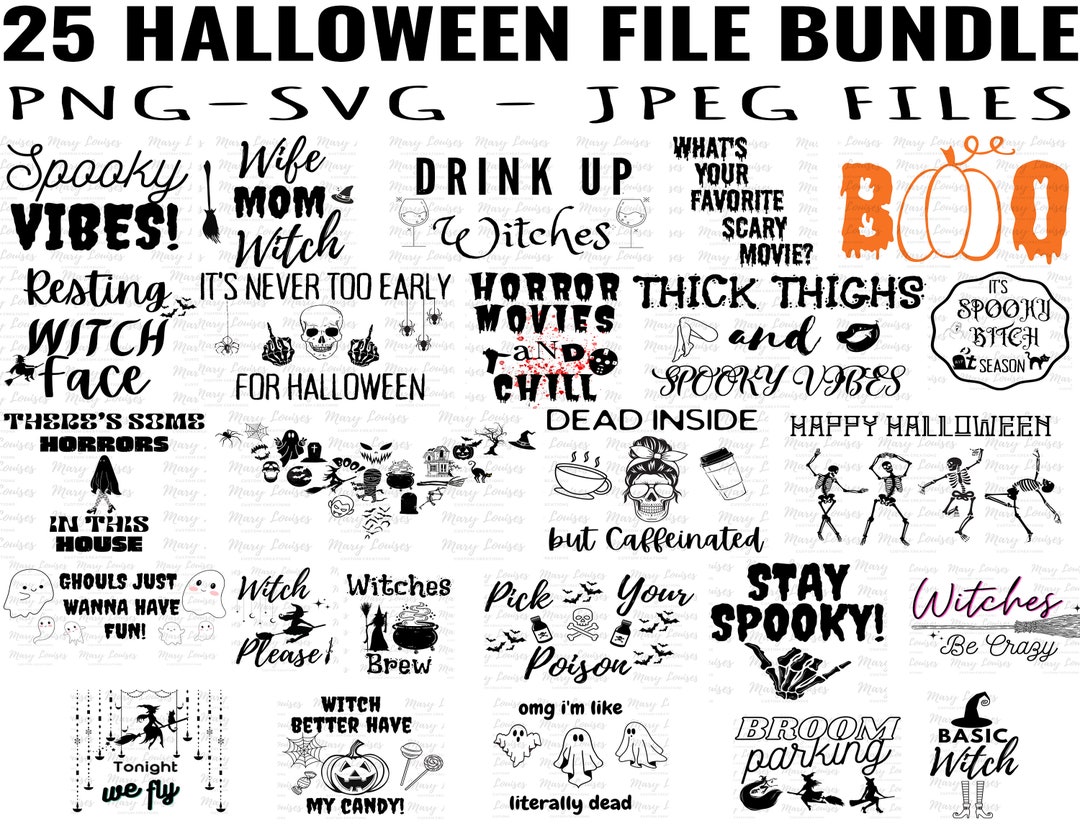 Halloween Bundle Svg Png Digital File - Etsy