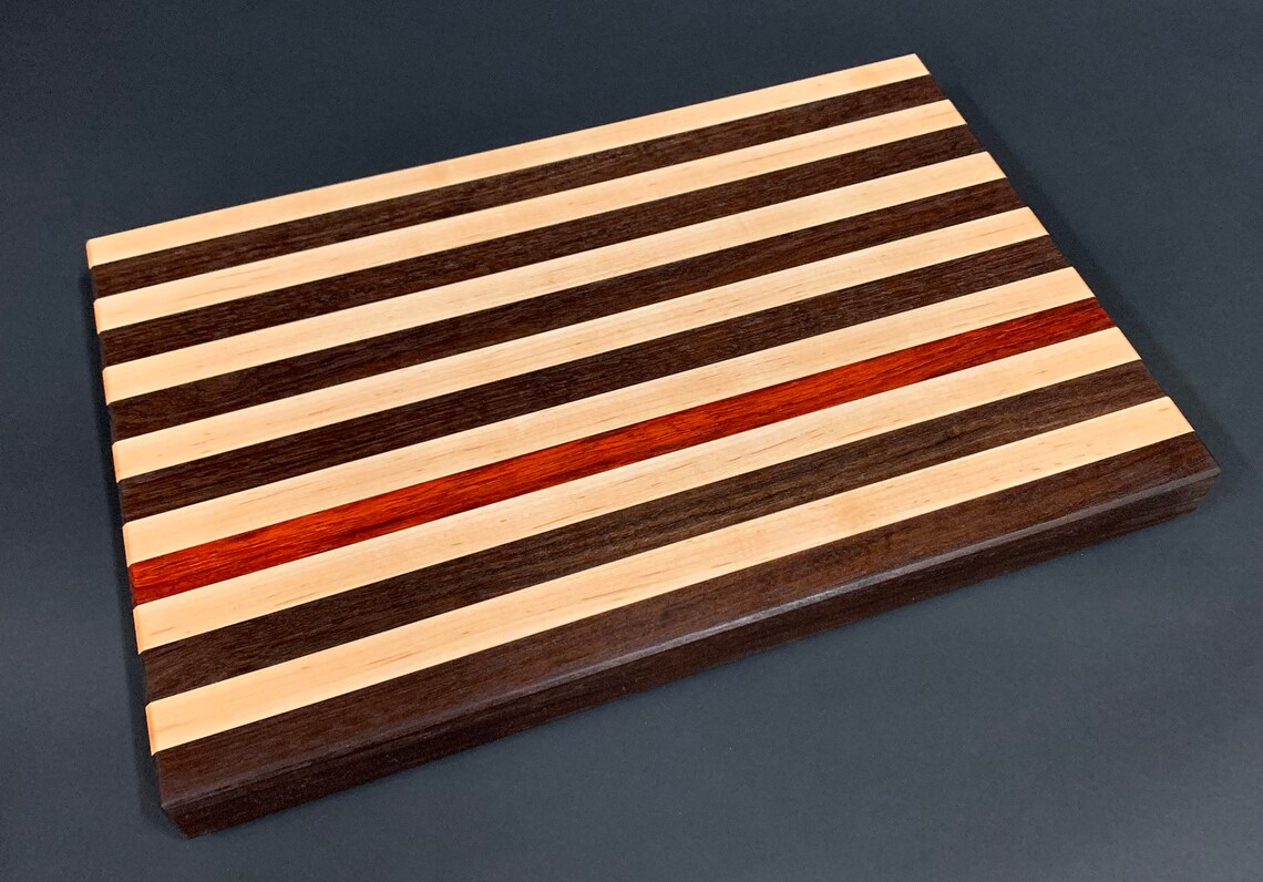 Wood Cutting Board Edge Grain Wedding Gift Walnut Maple Padauk - Etsy