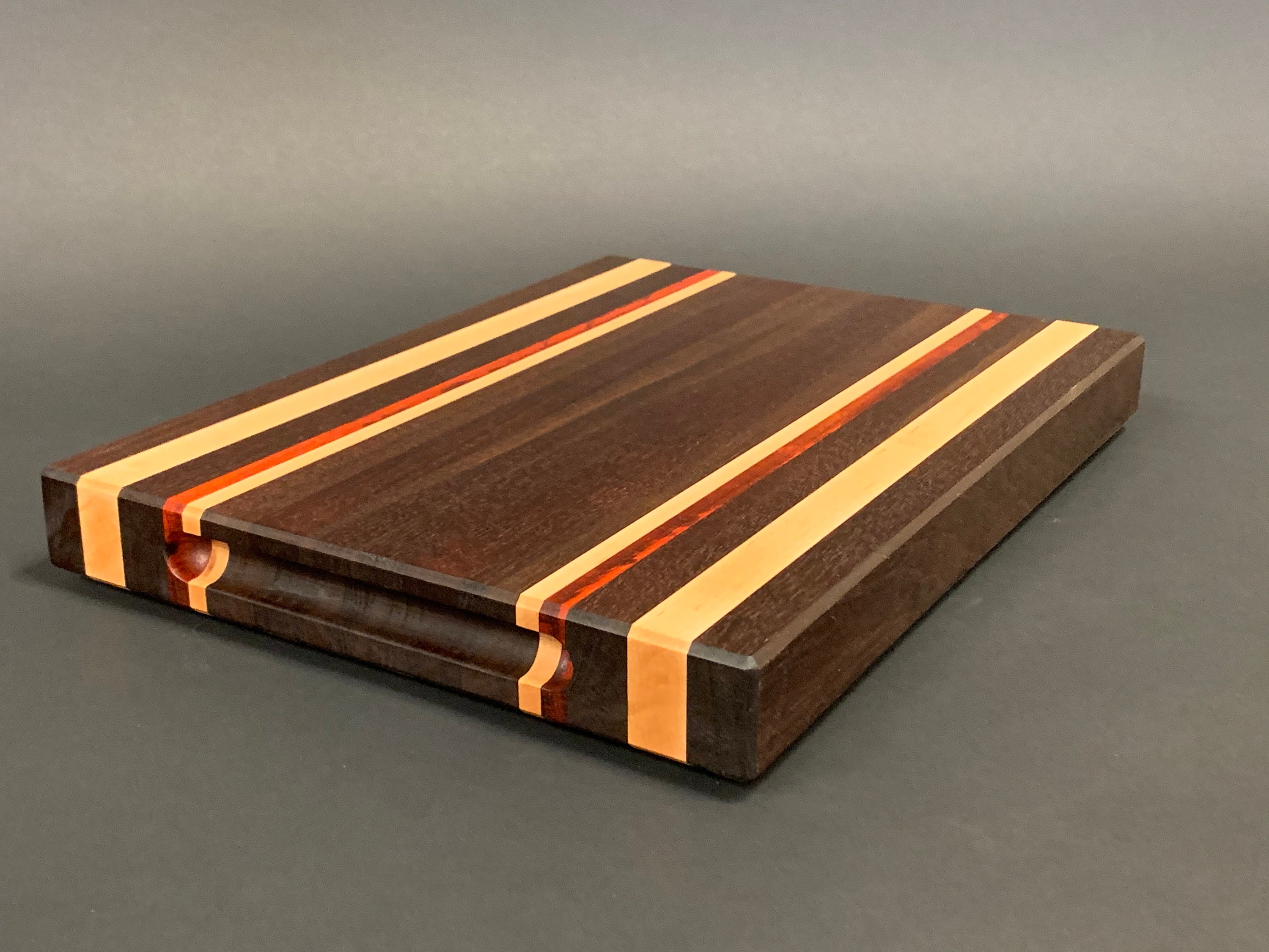 Wood Cutting Board Edge Grain Walnut Maple Padauk Wedding Gift | Etsy