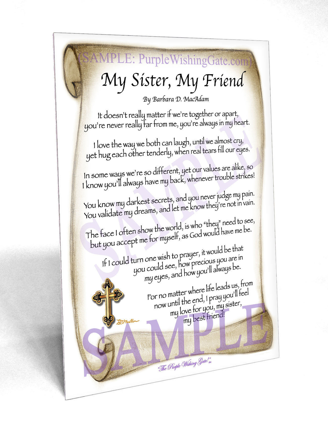 My Sister My Friend Popular Blessing T 5x7 Frameable Card For 7566