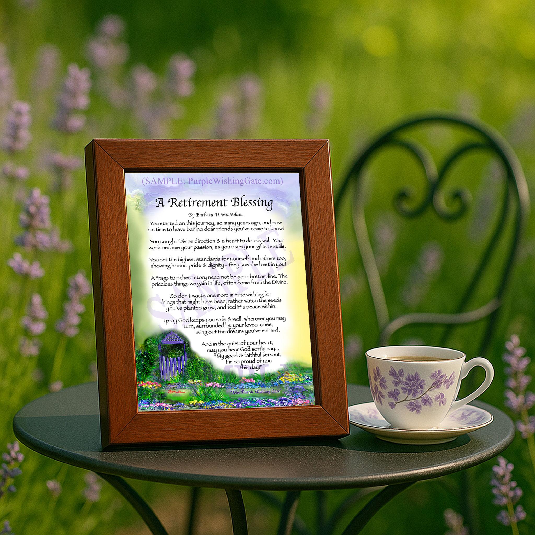 Retirement Blessing Poem Art – Printable Gift for Co-worker (digital ...