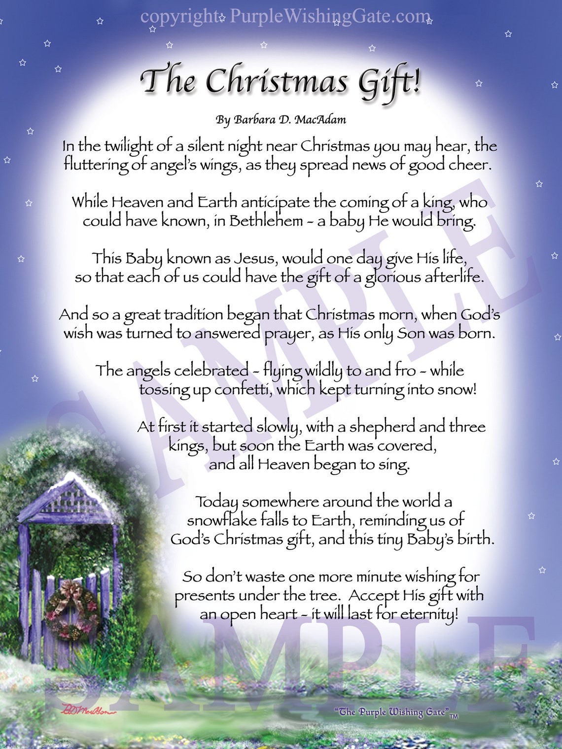 Popular Poem - the Christmas Gift - in Digital Format, 5x7 Frameable ...