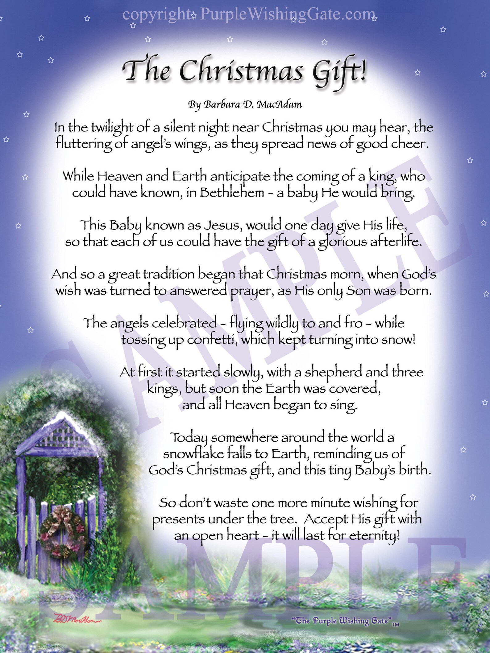 Popular Poem - the Christmas Gift - in Digital Format, 5x7 Frameable ...