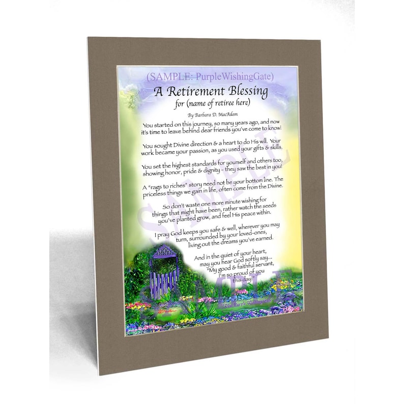 Personalized Retirement Blessing, Frame-able Retirement Poem, 8x10-inch ...