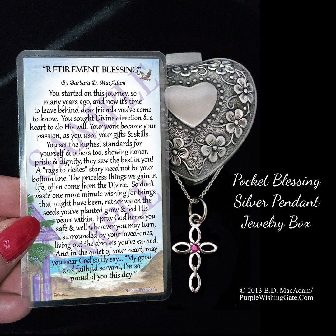 Retirement Gift-set: Silver Necklace With Infinity Cross & Gemstone ...
