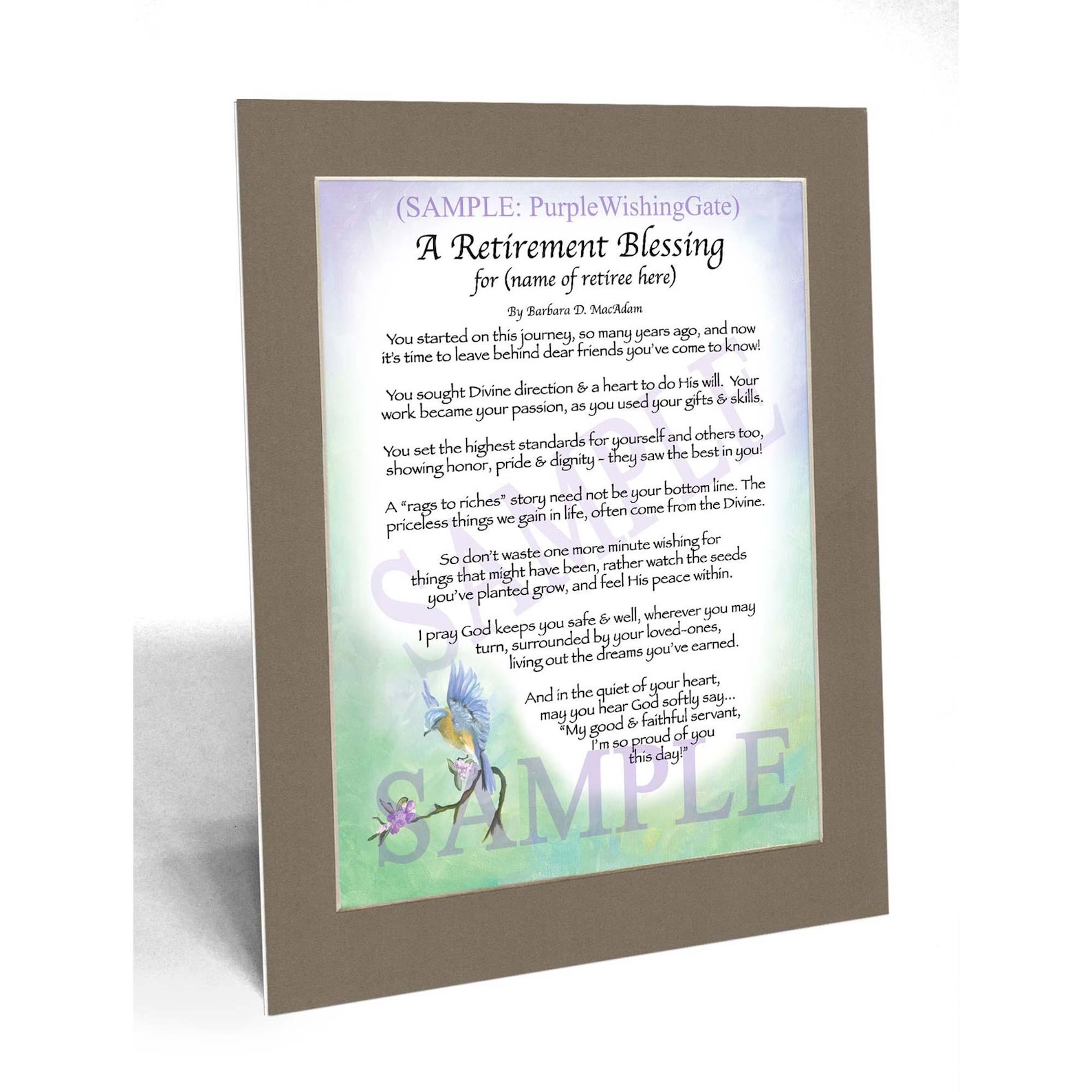 Personalized Retirement Blessing, Frame-able Retirement Poem, 8x10-inch ...