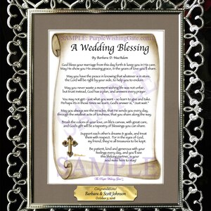 Silver & Crystal Framed Wedding Poem With FREE Custom Nameplate ...