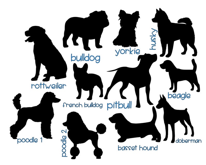 Custom Dog Breed Decals - Etsy