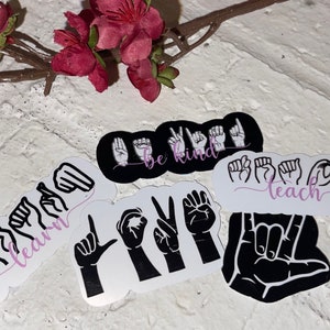 Sign Language Sticker Pack - Etsy