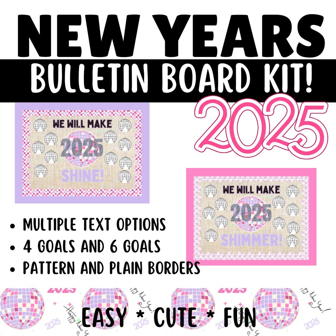 NEW YEARS Bulletin Board Kit - Etsy