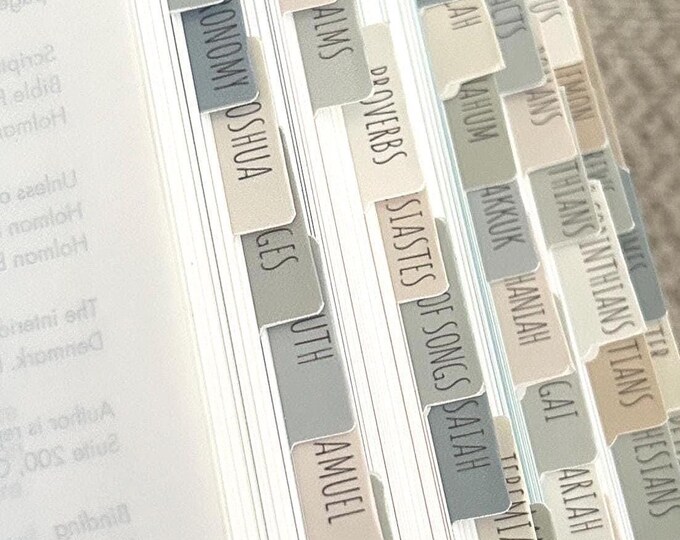 Glossy Vinyl Bible Tabs With Placement Guide for Bible Study - Etsy