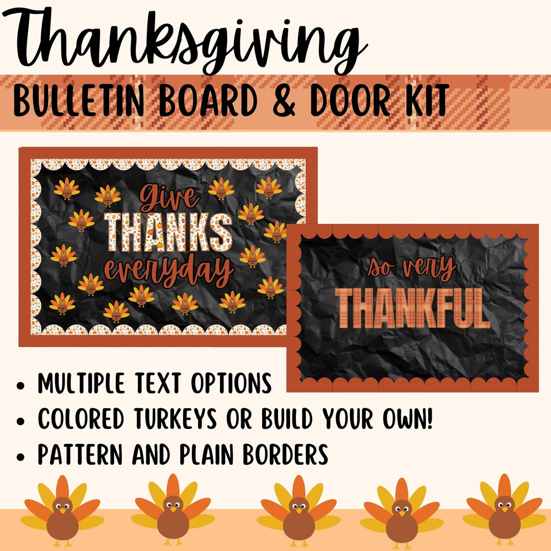 Thanksgiving Bulletin Board Kit - Etsy