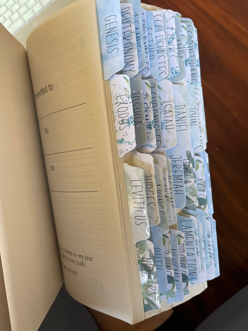 Glossy Vinyl Bible Tabs With Placement Guide for Bible Study - Etsy