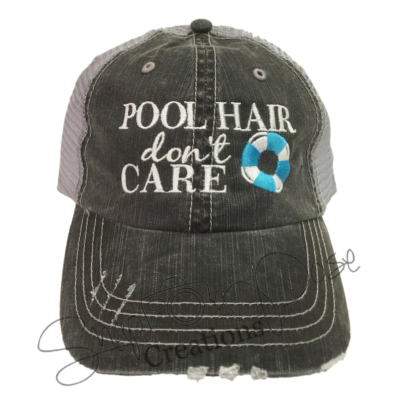 Pool Hair Don't Care Trucker Hat With Buoy choose Your | Etsy