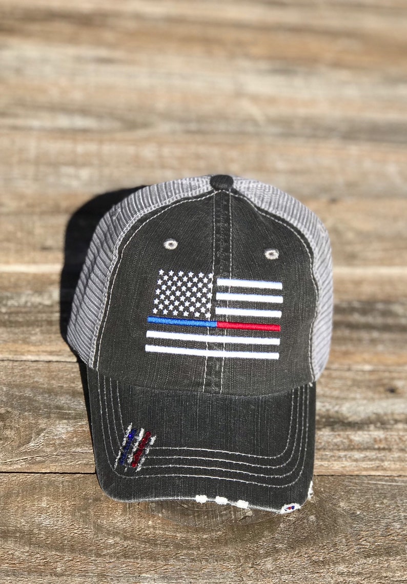 Back the Blue Back the Red First Responders Trucker Hat | Etsy