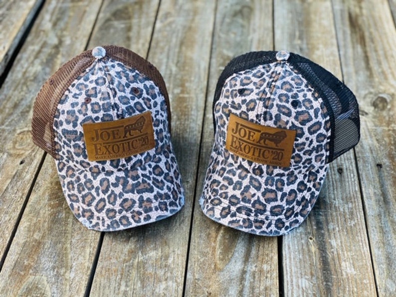 Joe Exotic Leather Leopard Engraved Trucker Hat - Etsy