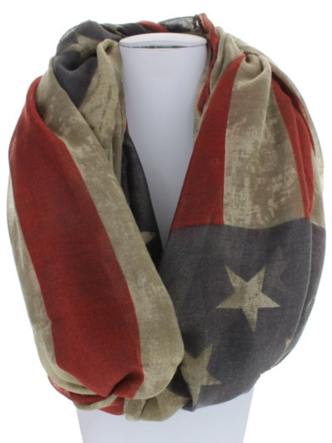 VINTAGE US American Flag Infinity Scarf Patriotic, July 4th - Etsy