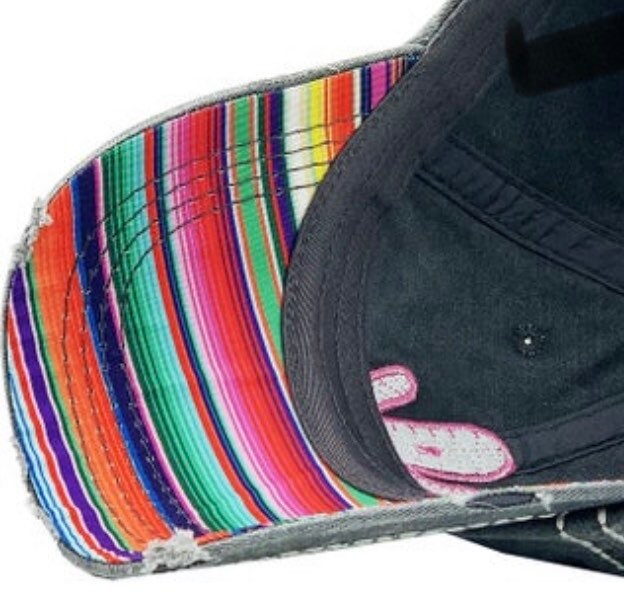 Zarape Cross Stitched Distressed Baseball Hat - Etsy