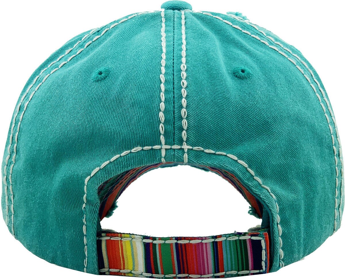 Zarape Cross Stitched Distressed Baseball Hat | Etsy