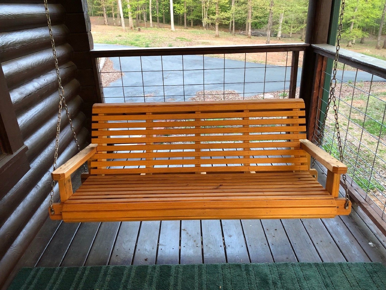 6ft Porch Swing, Custom Outdoor Gift, Oversize Solid Wood Swing With ...