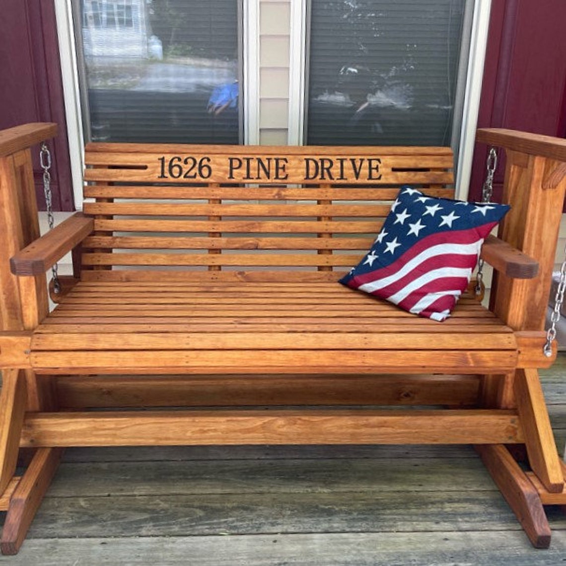 4ft Glider Swing Patio Glider Solid Wood Porch Swing Garden | Etsy