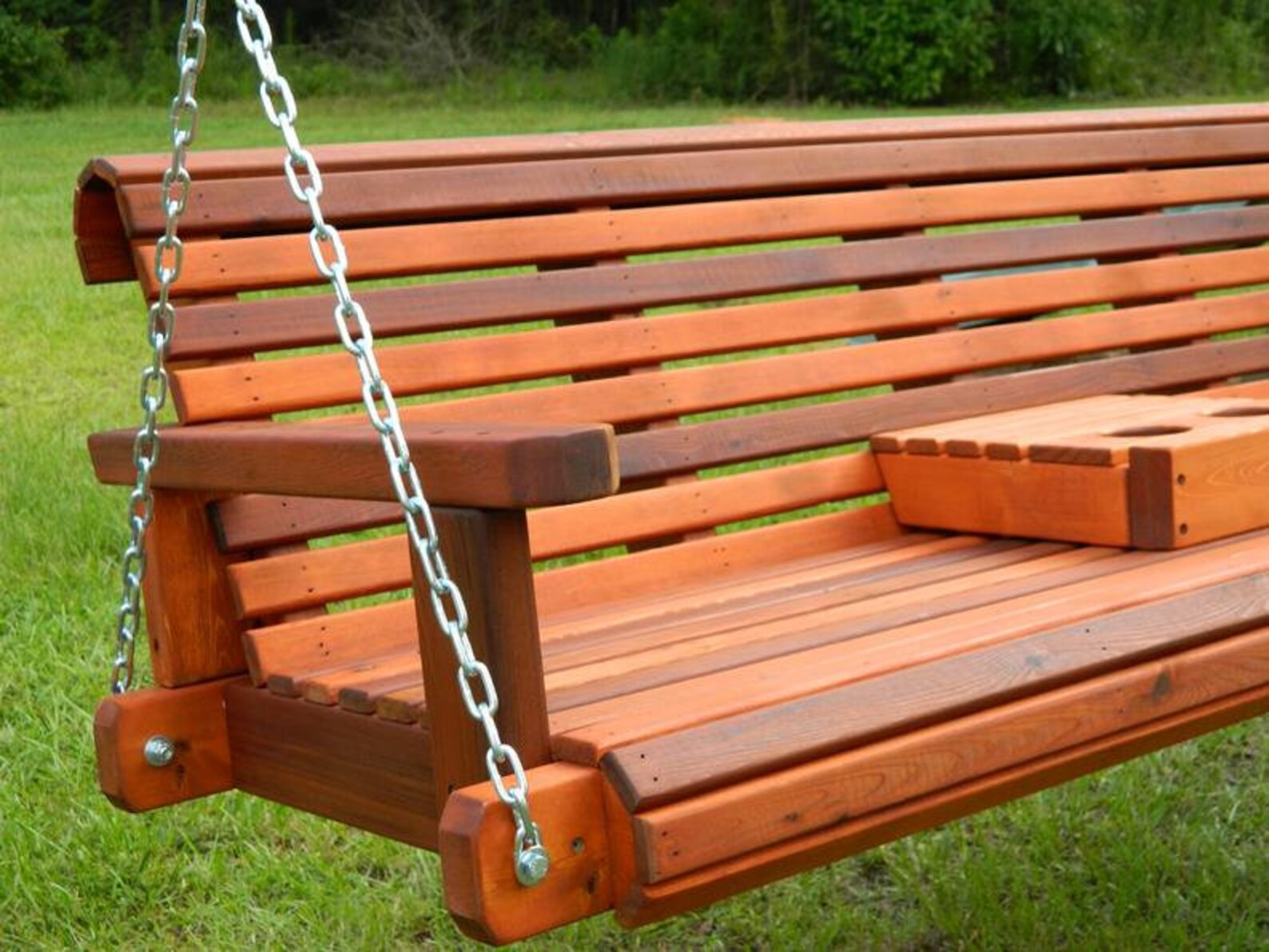 4ft Cedar Porch Swing, Custom Outdoor Gift for Him, Hanging Tree Swing ...