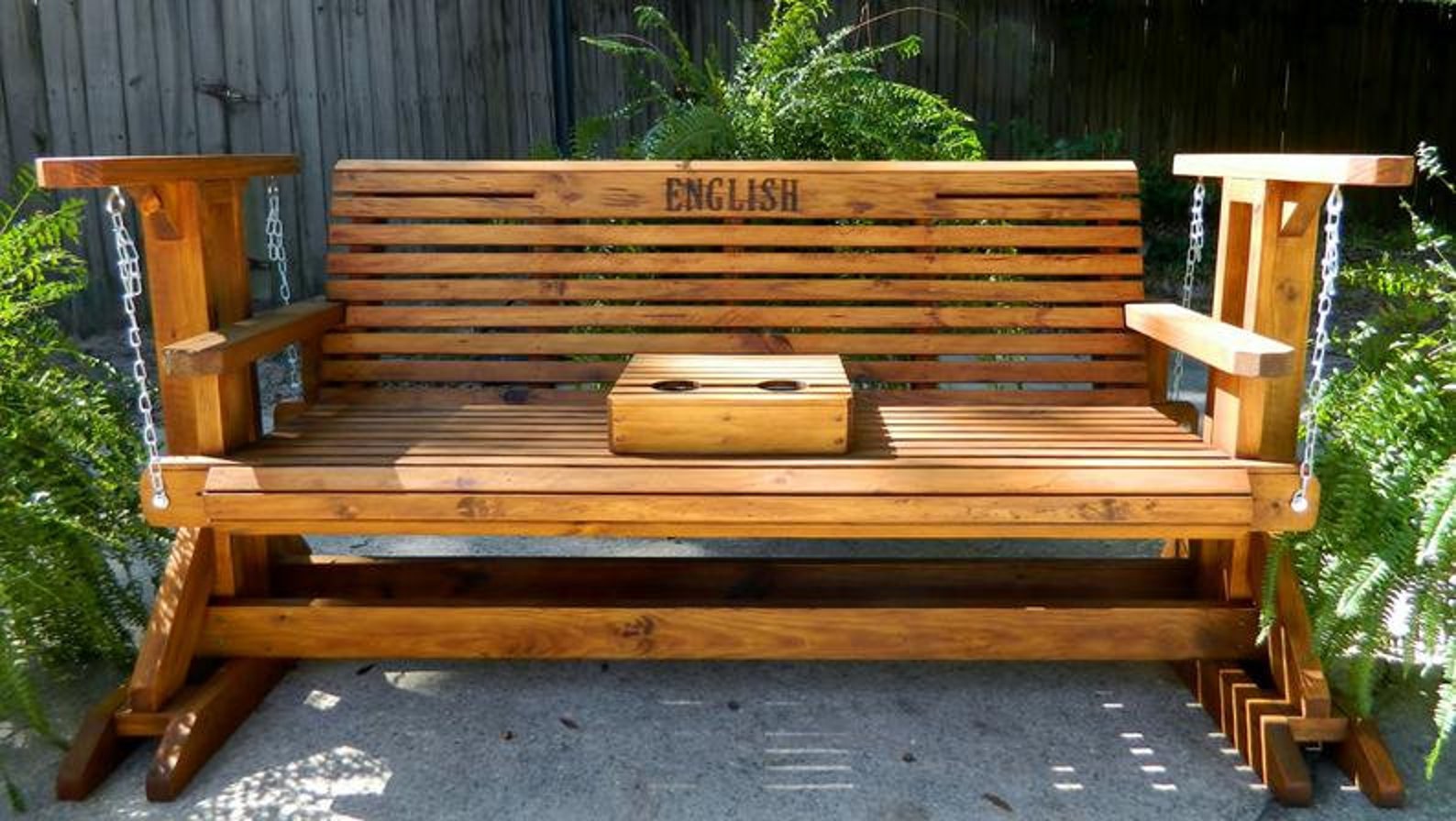 4ft Glider Swing Patio Glider Solid Wood Porch Swing Garden | Etsy