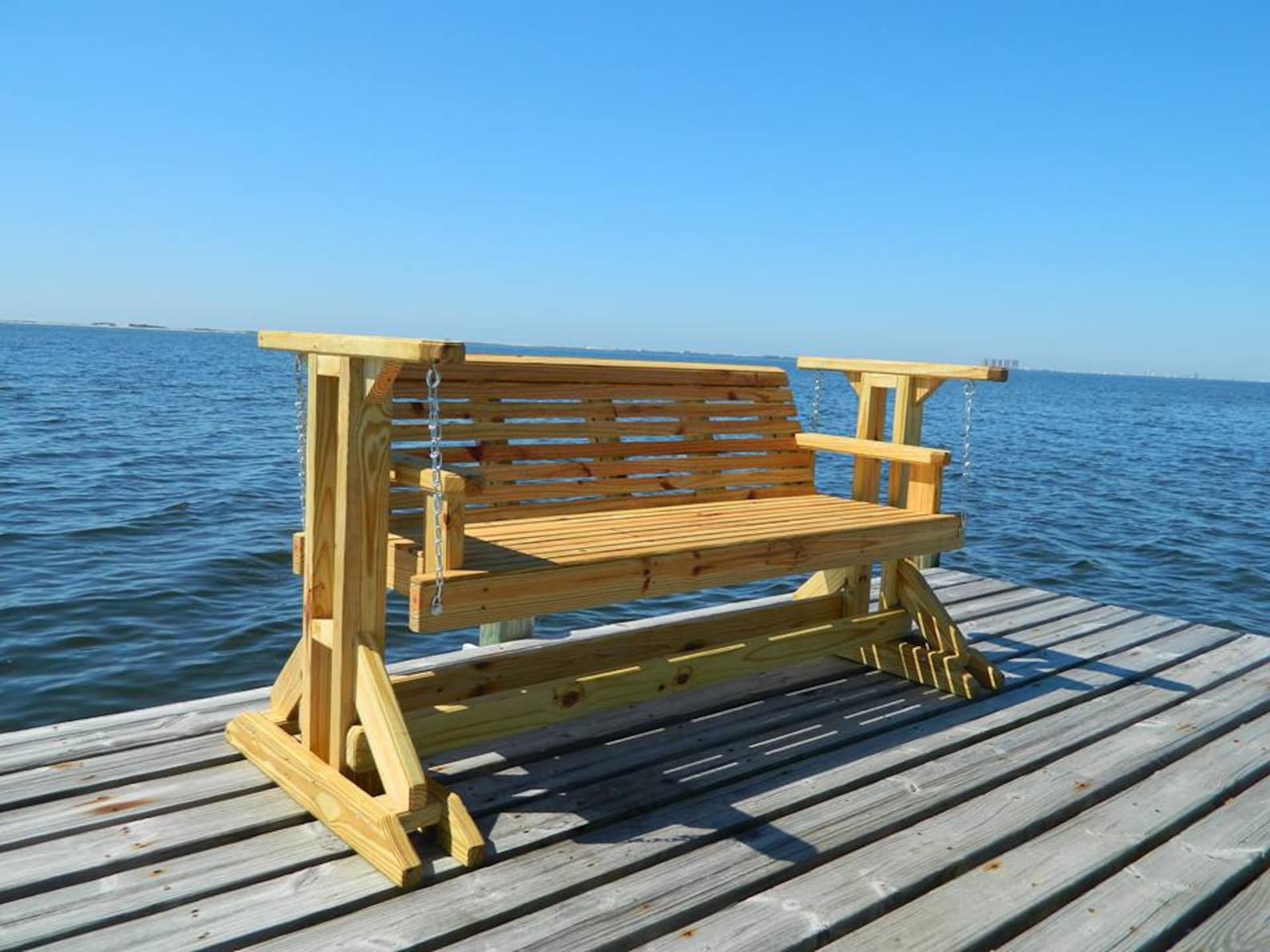 4ft Glider Swing Patio Glider Solid Wood Porch Swing Garden | Etsy