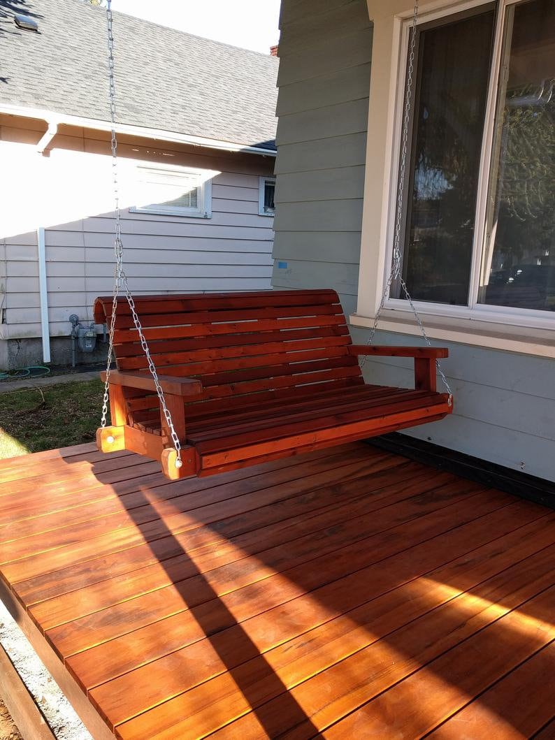 4ft Cedar Porch Swing, Hanging Tree Swing, Custom Outdoor Gift - Etsy
