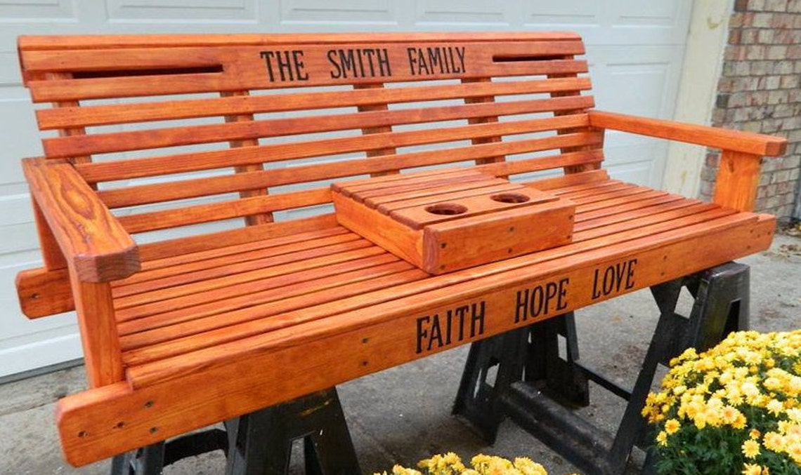 Handmade Pine Porch Swing, Personalized Engraved Patio Swing - Etsy