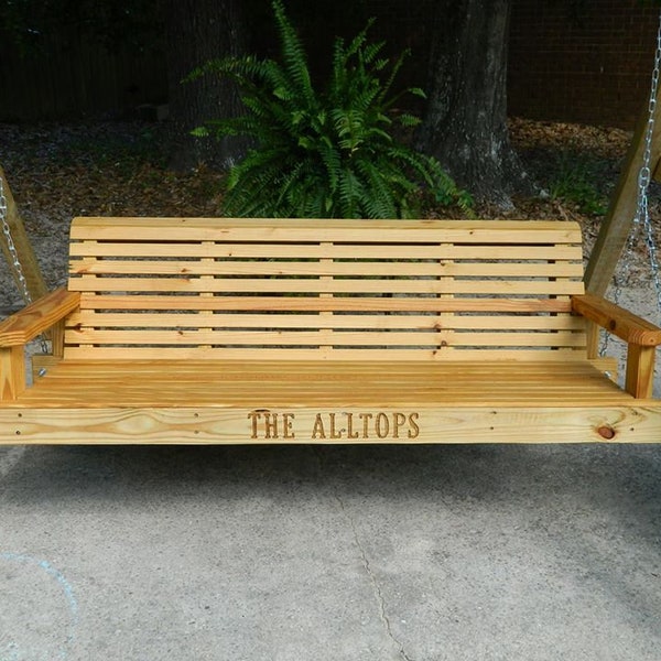 Wooden Bench Swing - Etsy