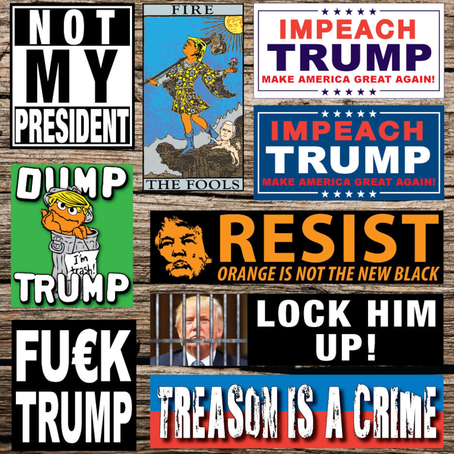 Resist! Lock Him Up! Anti Trump Bumper Stickers 3"x12" Orange is Not ...