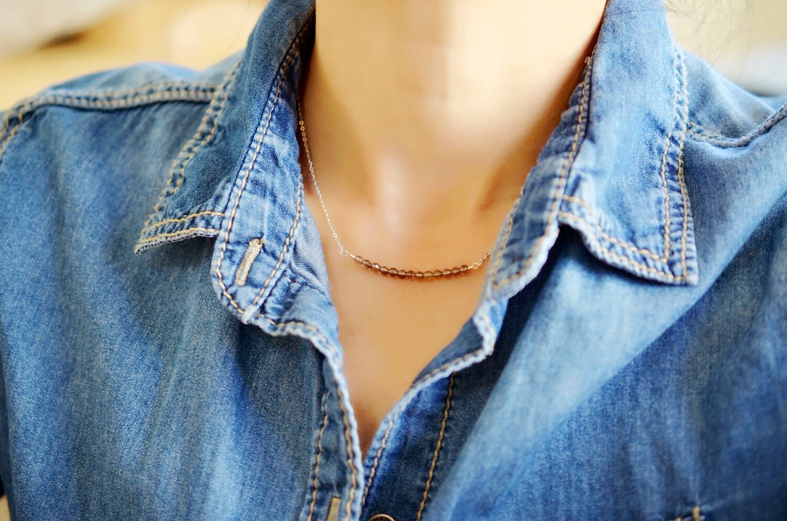 Beaded Bar Necklaces/ Gemstone Bar Necklaces/ Layering - Etsy