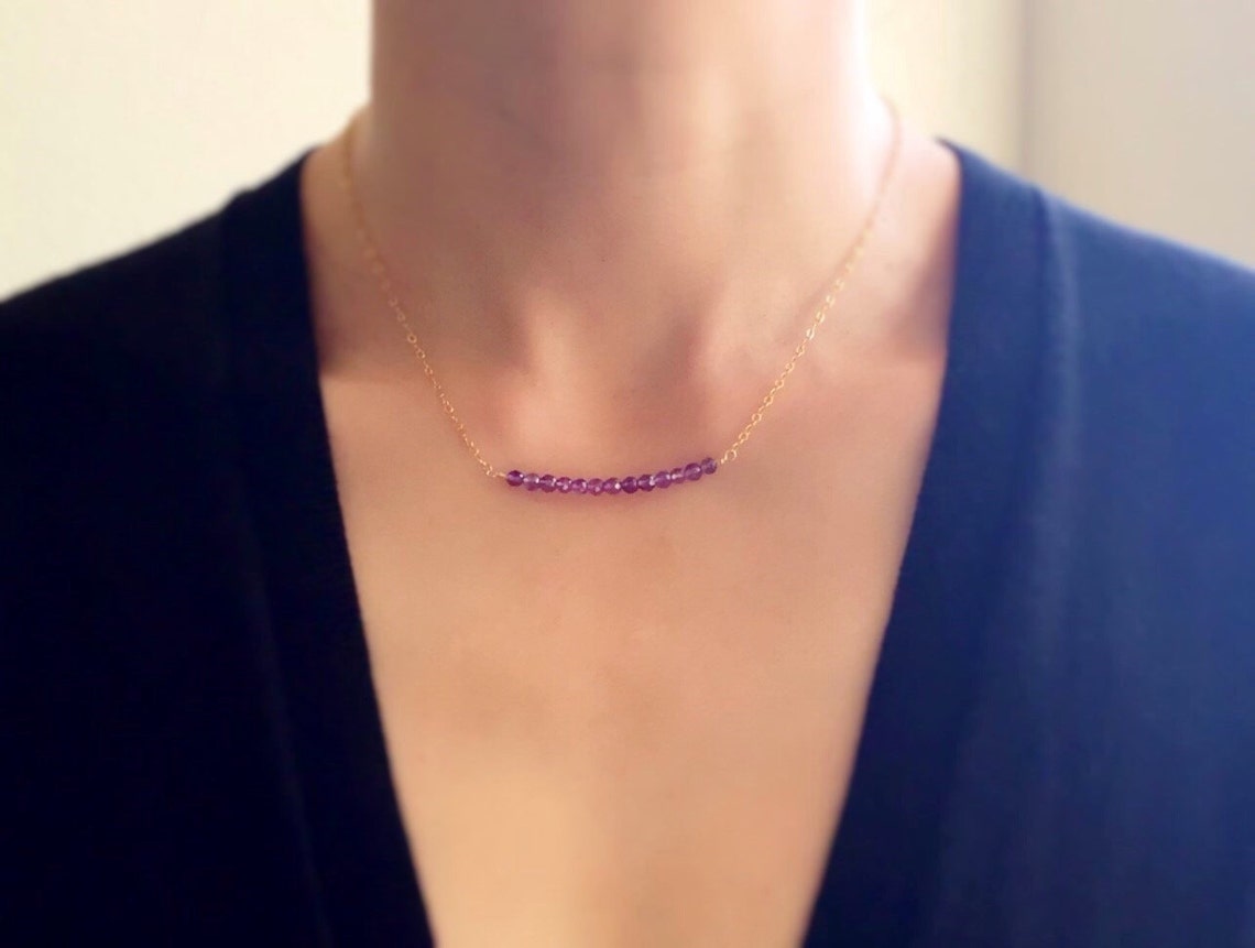 Beaded Bar Necklaces/ Gemstone Bar Necklaces/ Layering - Etsy