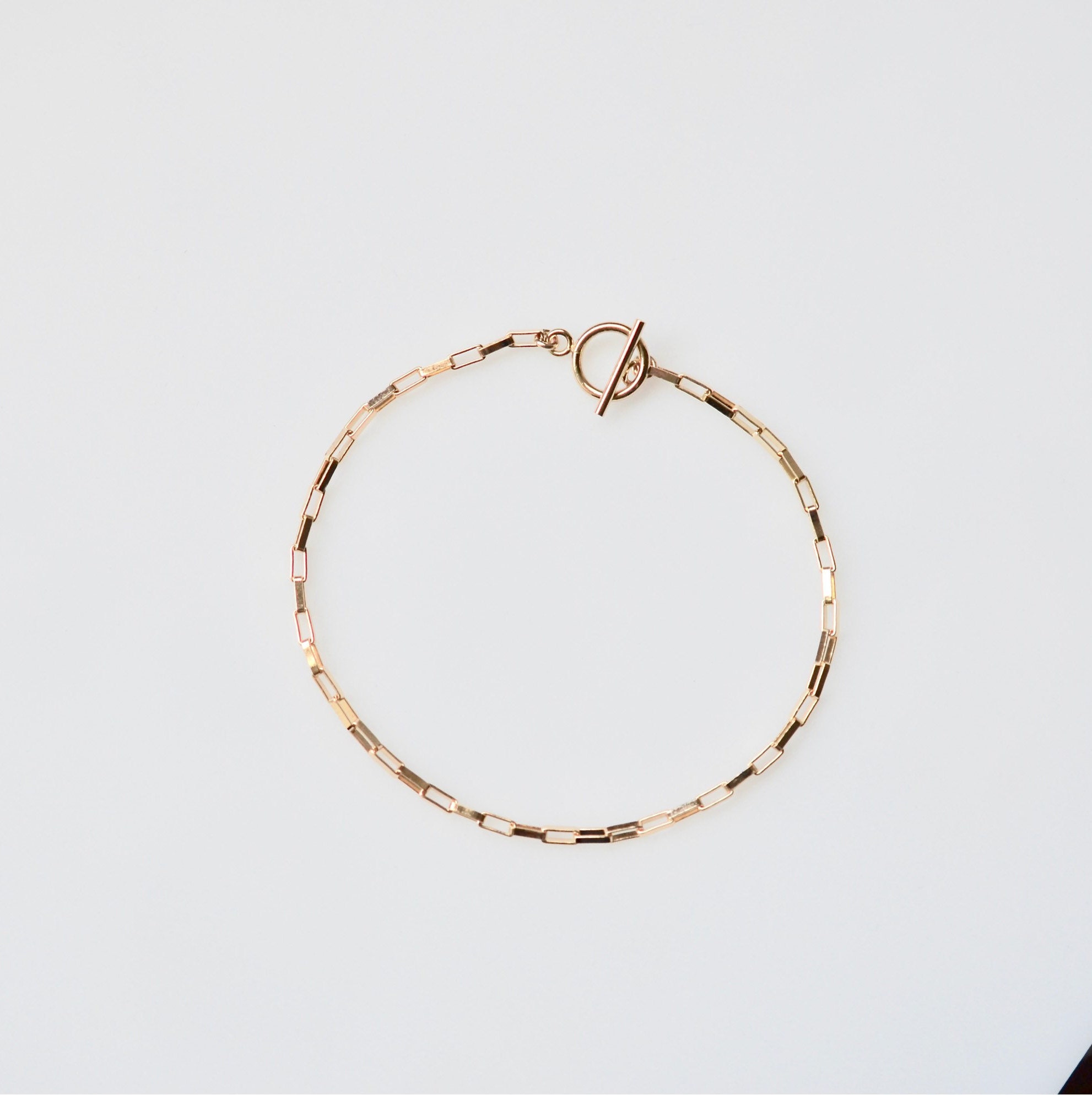 Elongated Modern Box Chain Bracelet Dainty Chain Bracelet | Etsy